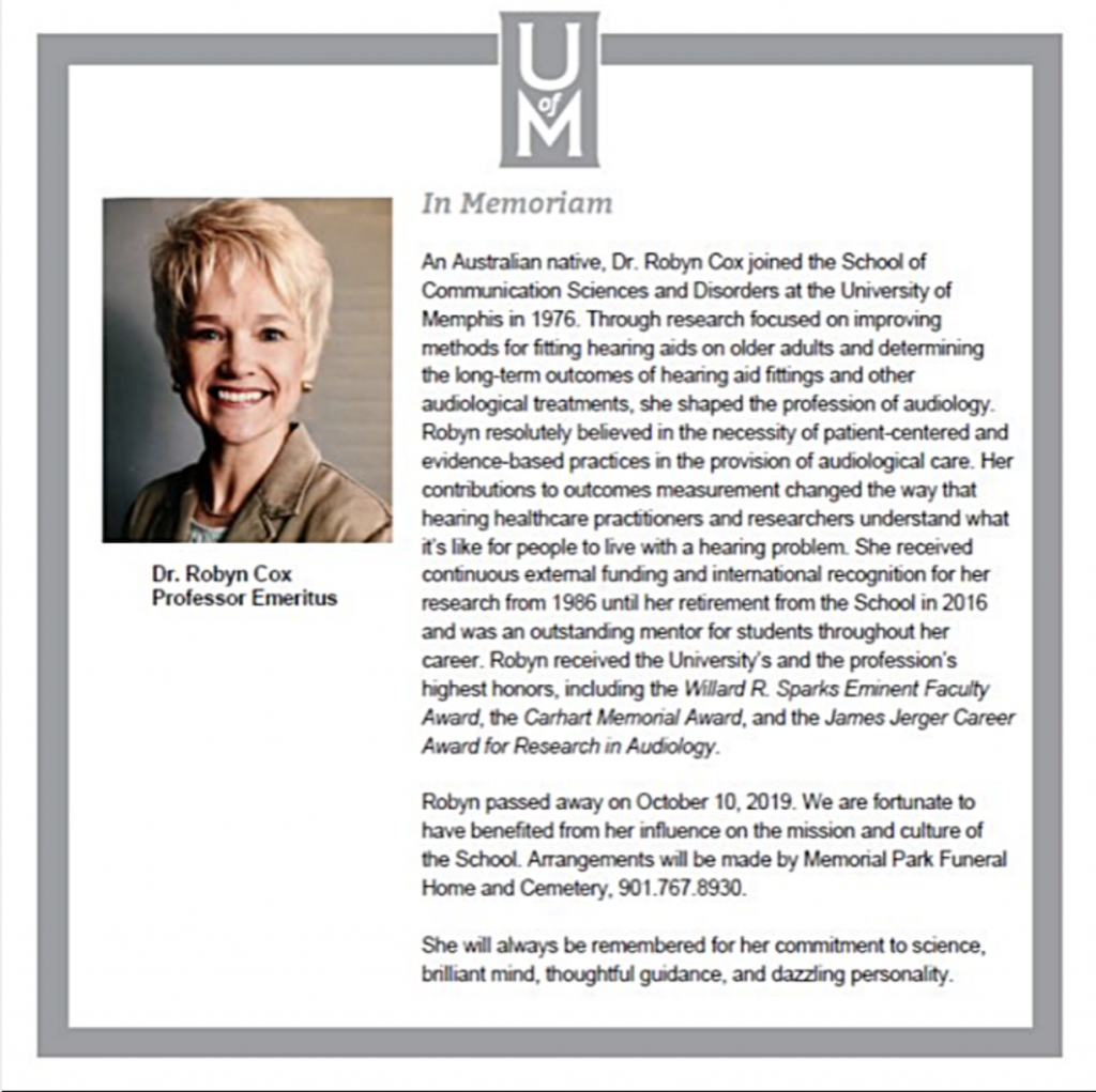 Robyn Cox | Canadian Audiologist